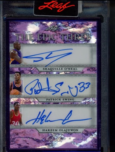 2024 Leaf Decadence The Epic Three Triple Autograph Shaq Ewing Olajuwon ...
