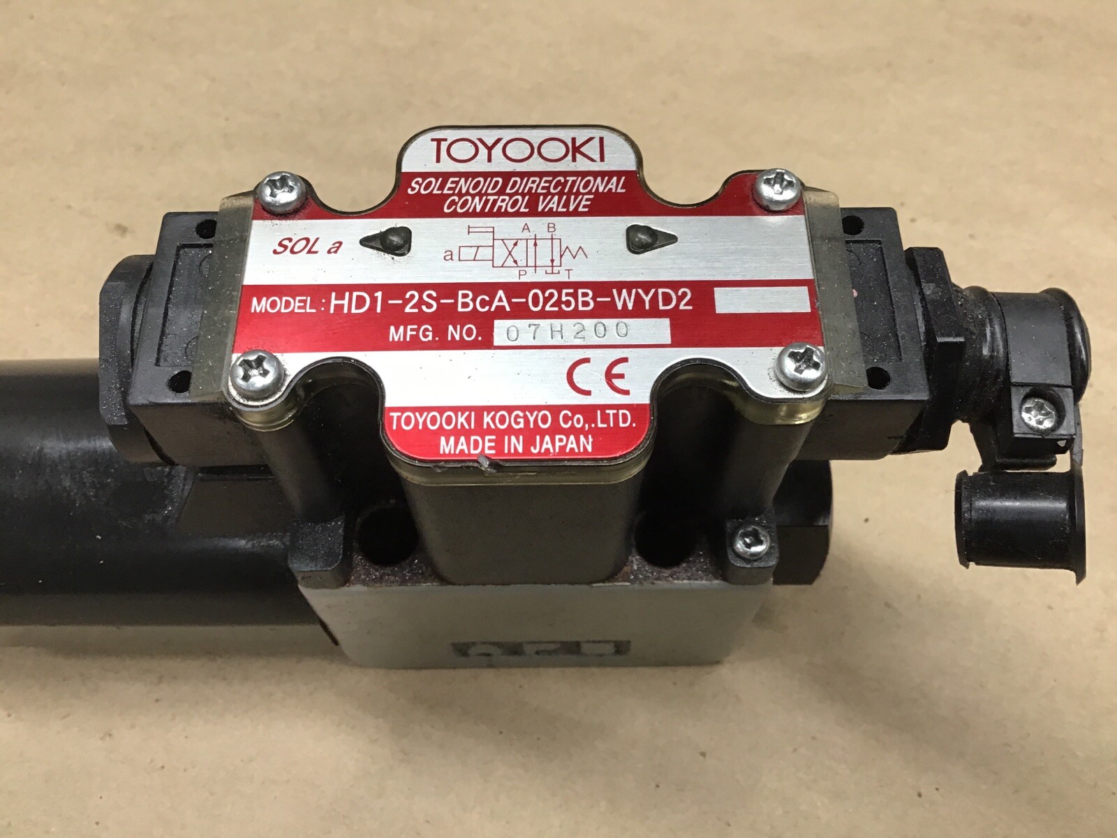 TOYOOKI DIRECTIONAL CONTROL VALVE HD1-2S-BCA-025B-WYD2 #59C14PR4 | eBay