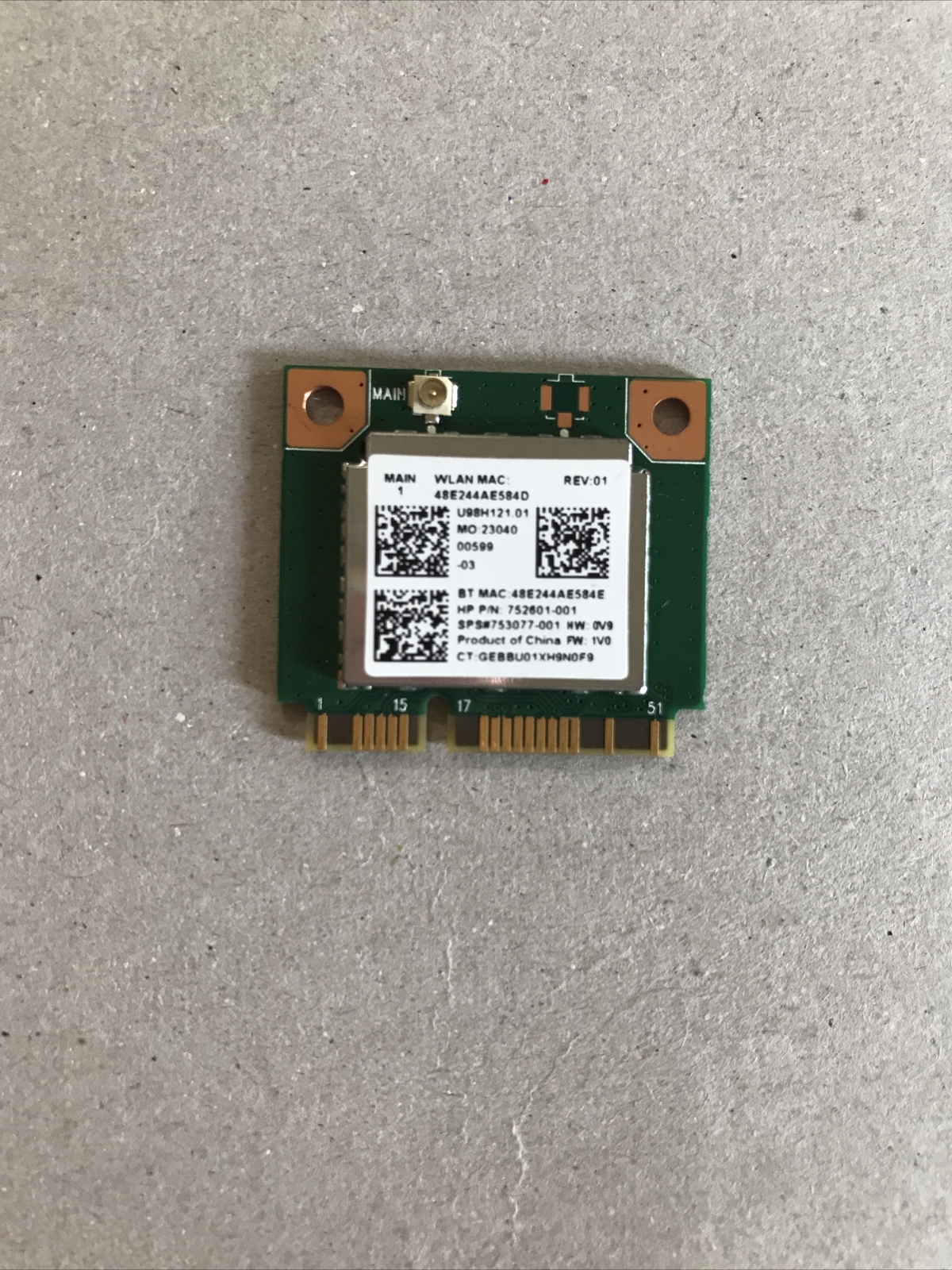 HP 15-P399NR WiFi Bluetooth Card HP P/N: 752601-001 RTL8723BE | eBay