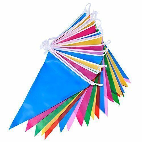 30M Long Multi Coloured 60 Flags Bunting Banner for Party Indoor ...