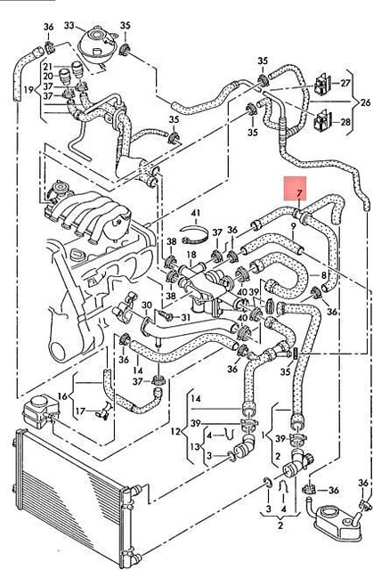 VW Golf 4 BFQ AVU Radiator Hose 1j0 121 058 G 1J0121058G Coolant Hose ...