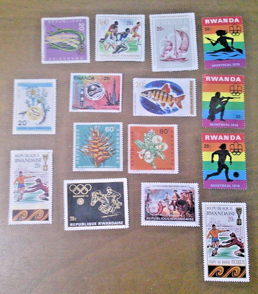Lot of 15! Vintage Stamps! Rwanda~ Republique Rwandaise ~Olympics ...