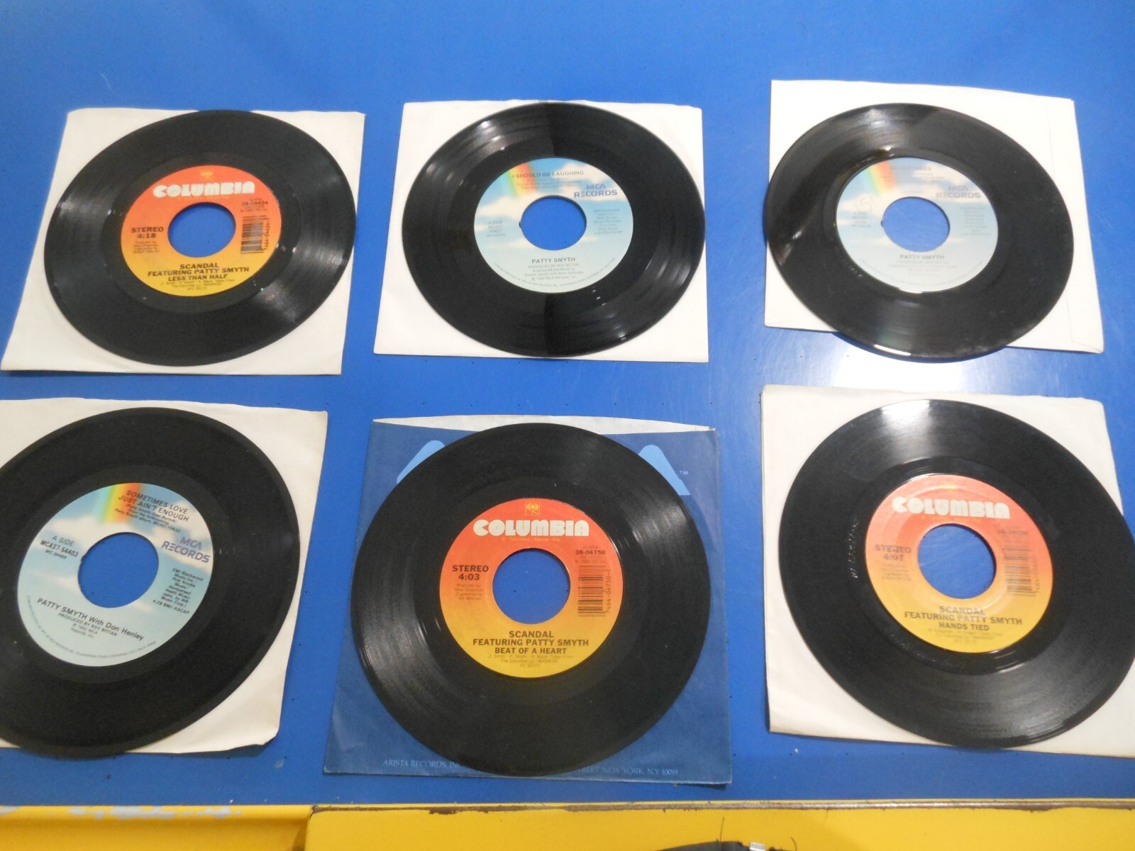 80's Records 45 RPM Collection PATTY SMYTH / SCANDAL lot of 6 records ...