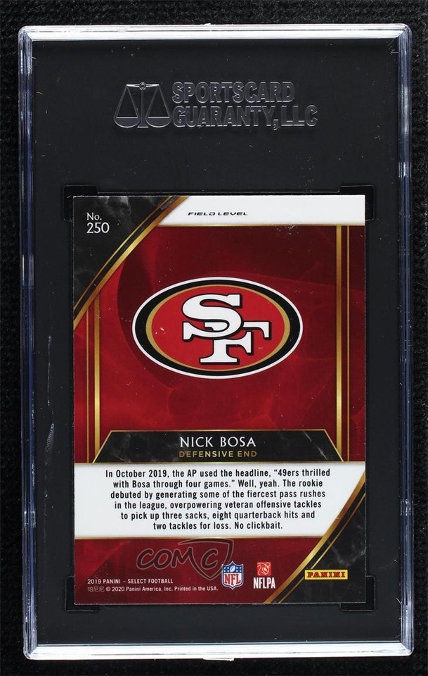 2019 Panini Select Field Level Nick Bosa #250 SGC 9.5 Mint+ fm0 | eBay UK
