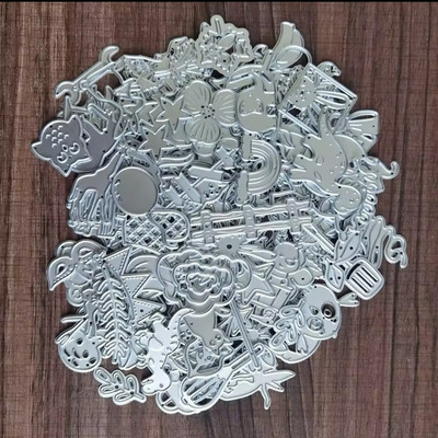 50PCS MATAL CUTTING DIE SMALL ANIMALS LEAVES FLOWERS MIX RENDOM STYLE ...