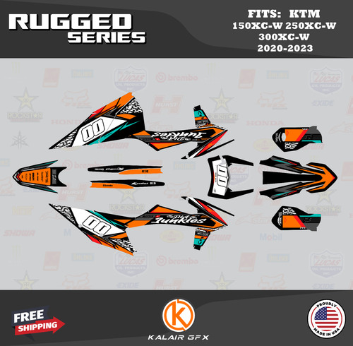 Graphics Kit for KTM 150XC-W 250XC-W 300XC-W 2020 2021 2022 2023 Rugged ...
