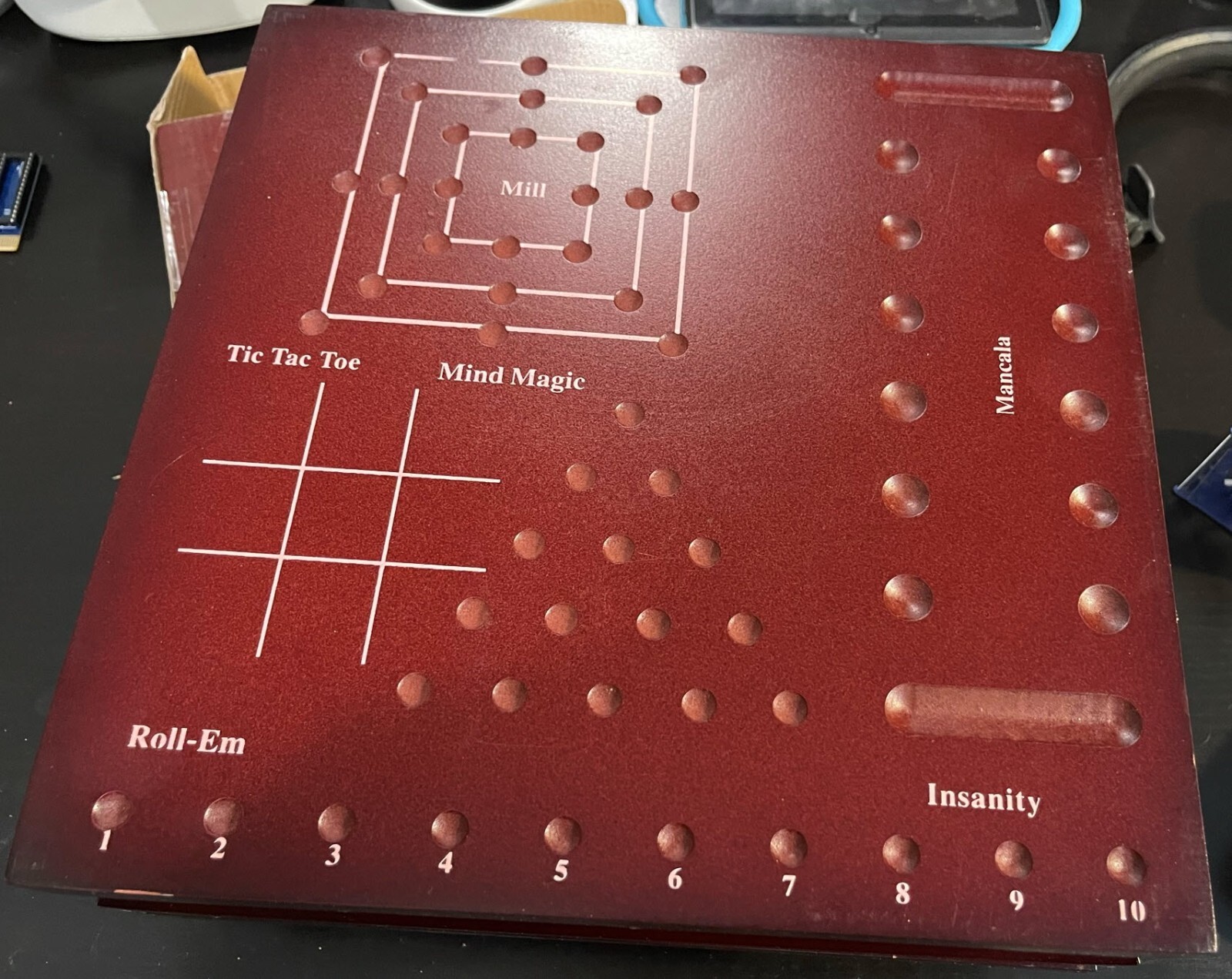 Cardinal FAMILY 10 GAME SET w/ Wood Cabinet Backgammon Chess Chinese ...