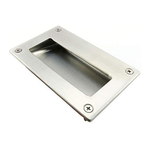 2pcs 5x3.2 inch Hidden Recessed Pull Handle Stainless Steel Square ...