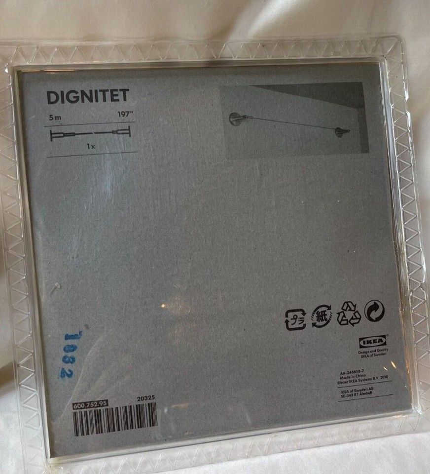 IKEA Dignitet Curtain Wire 600.752.95 Stainless Steel 5m/197" Long, New ...