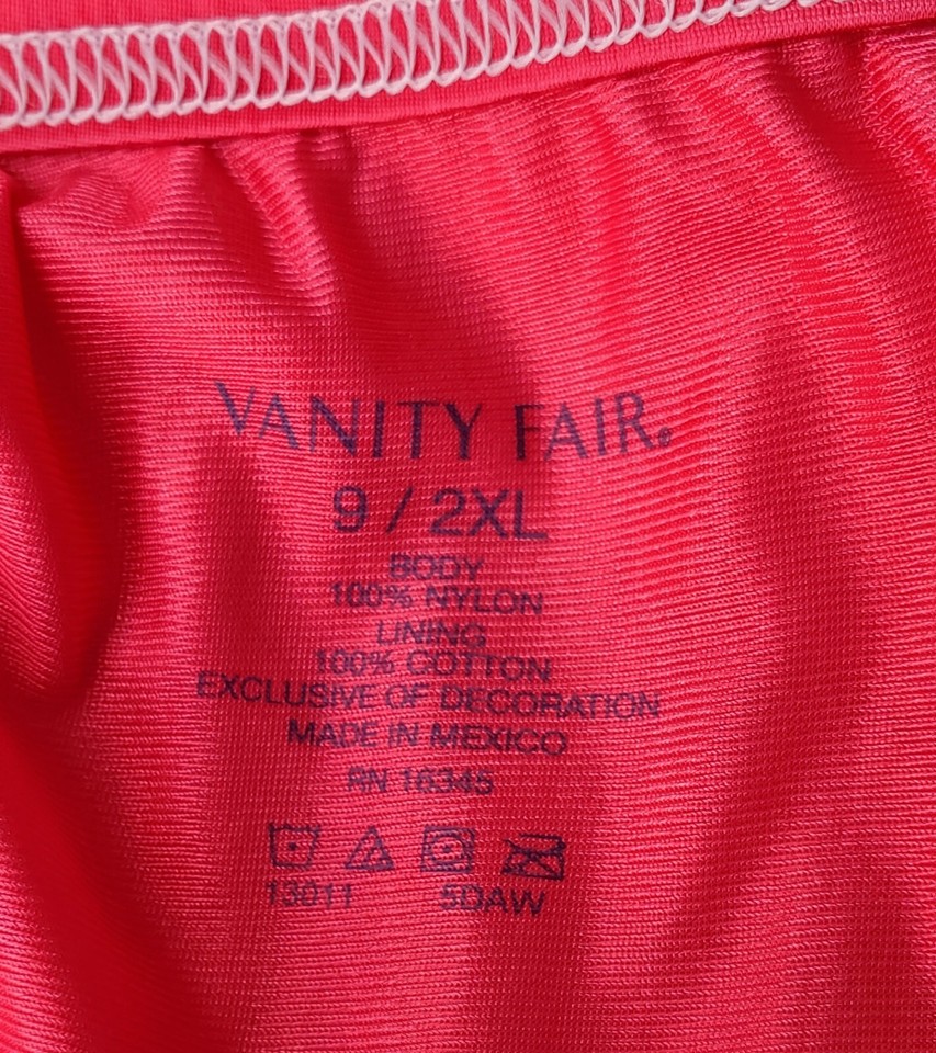 Vanity Fair Nouveau Panty Shiny Nylon Wide Gusset Full Cut 9/2XL PINK ...