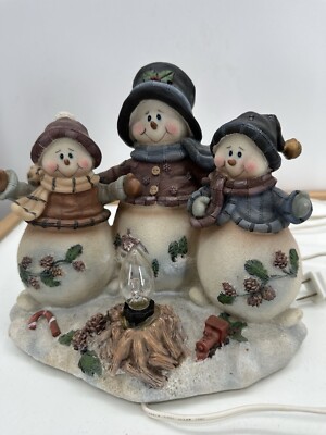 Vintage Christmas Snowman w/ Lighted Fire Pit - Winter Snowman Gift ...