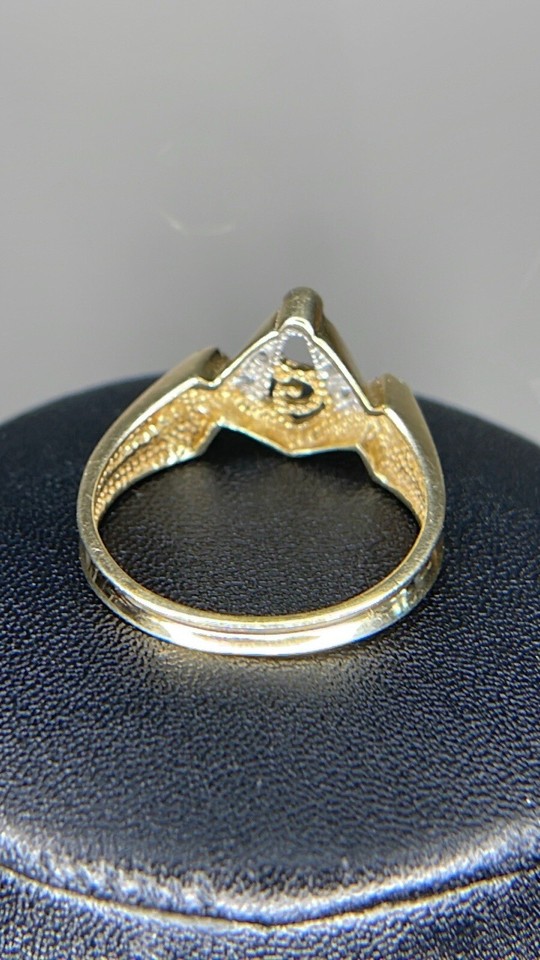 Vintage 10k Gold Masonic Lodge 3rd Degree Diamond Emerald Compass ...