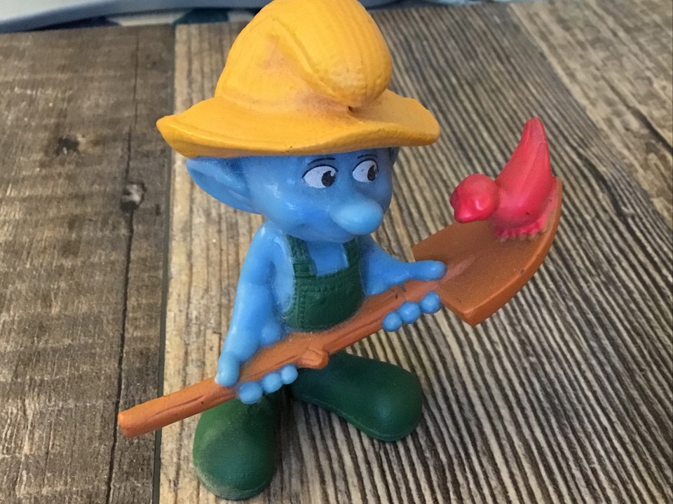 2.75”H Smurf Farmer 2011 Peyo McDonalds TV Movie Character Toy | eBay