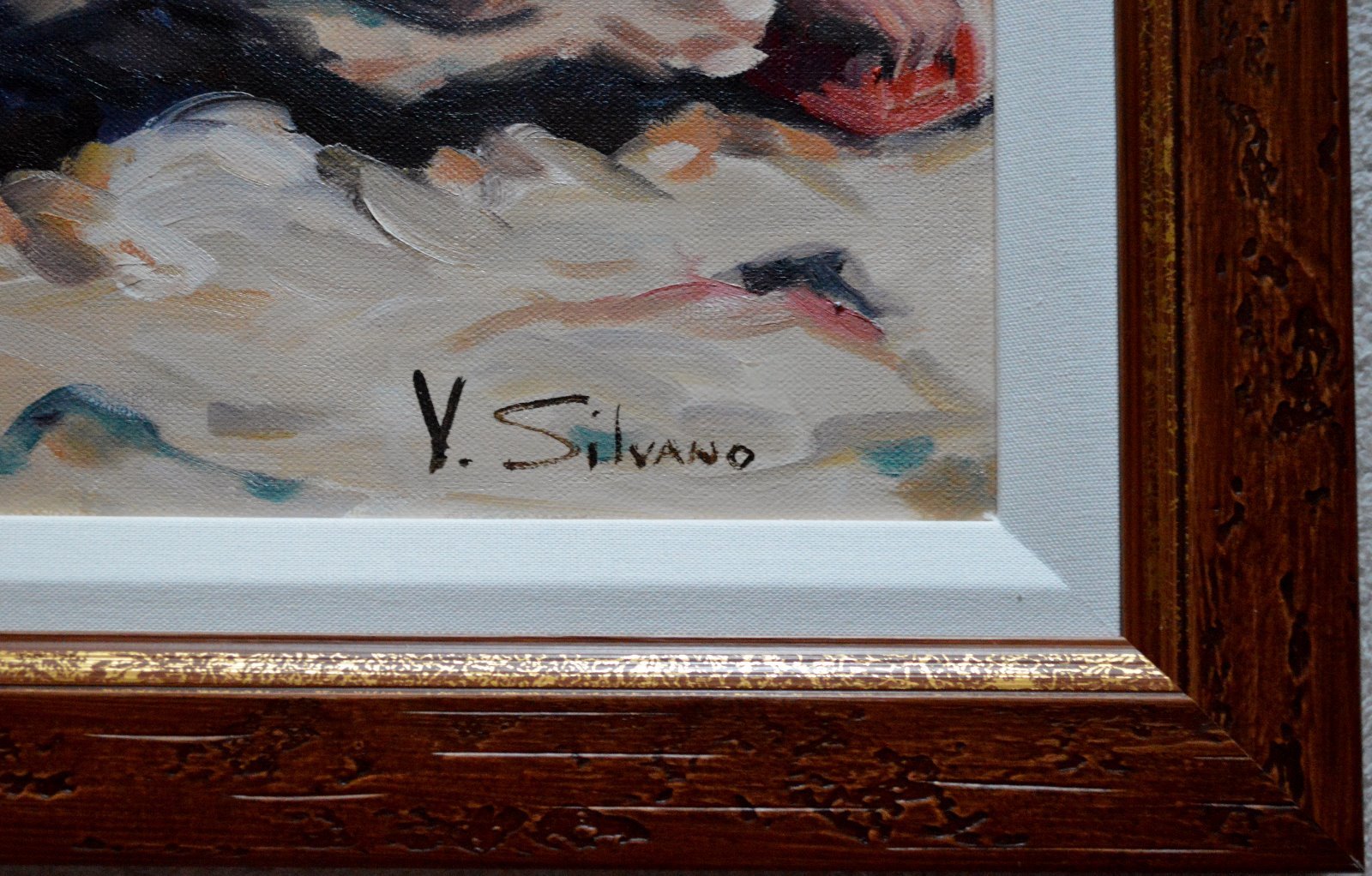 VINCENT SILVANO ORIGINAL OIL PAINTING ON CANVAS SAND CASTLE SIGNED W ...