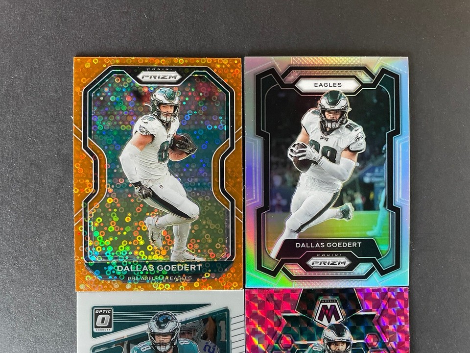 Dallas Goedert 4-card lot '20 Prizm Orange Disco+'23 Prizm Silver+more ...