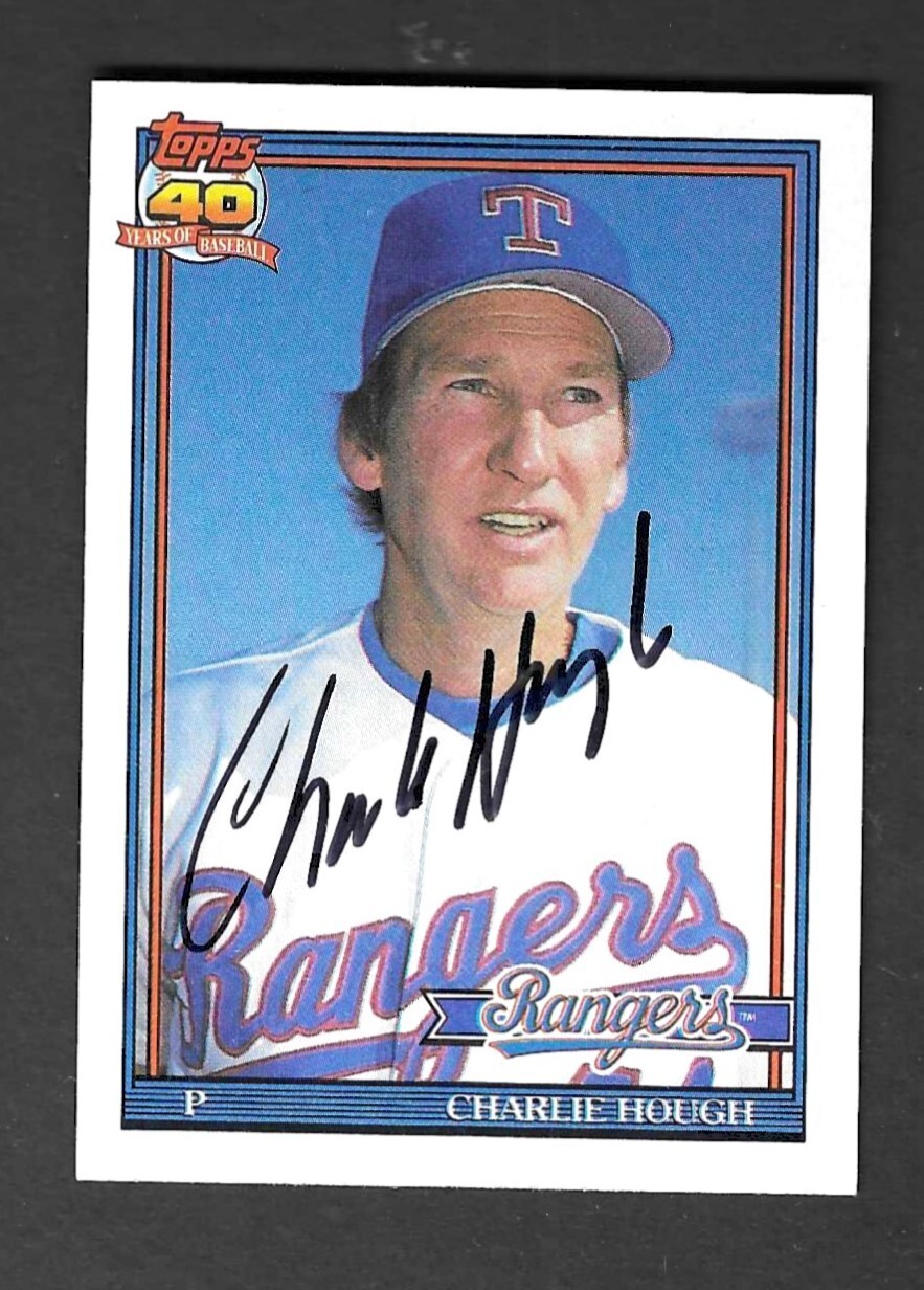 CHARLIE HOUGH Texas Rangers Signed Autographed 1991 Topps Baseball Card ...