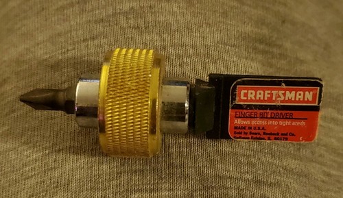 Vintage Sears Craftsman USA Thumb Finger Bit Driver 1/4” Gold 41380 ...
