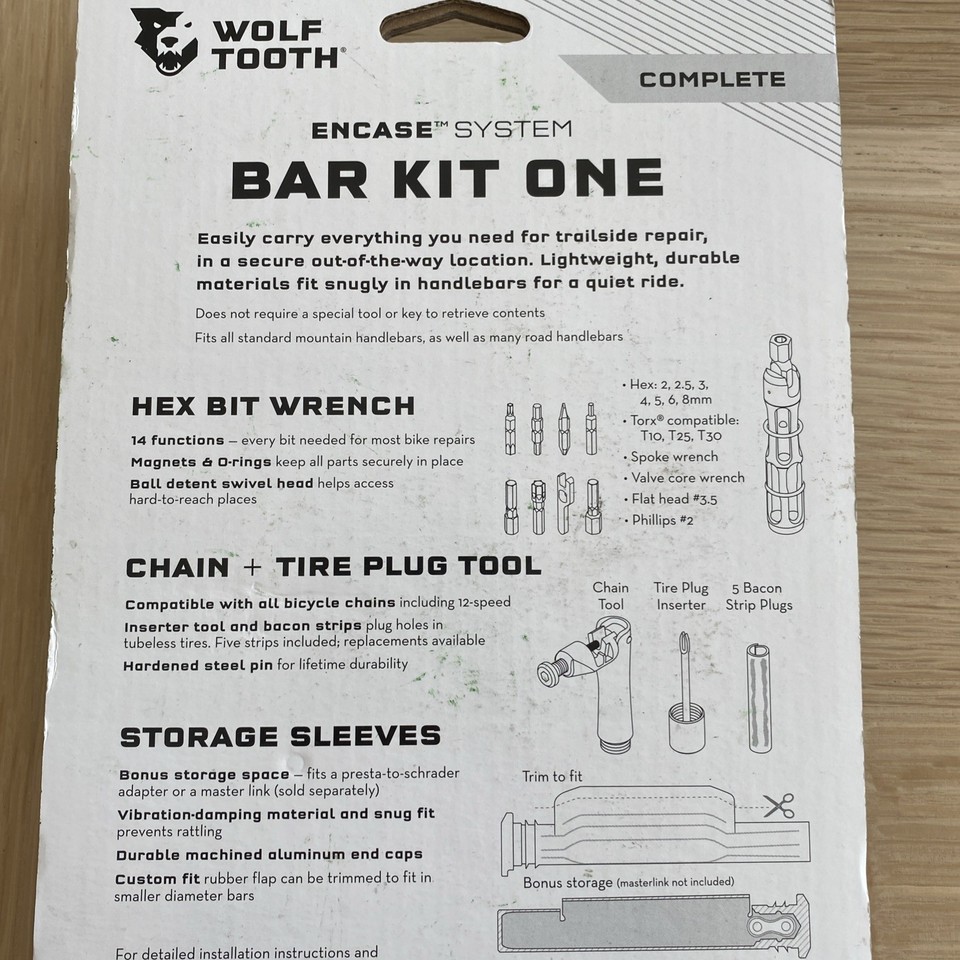 Wolf Tooth Bar Kit One Inside Bicycle Handlebar Complete Multi-Tool | eBay