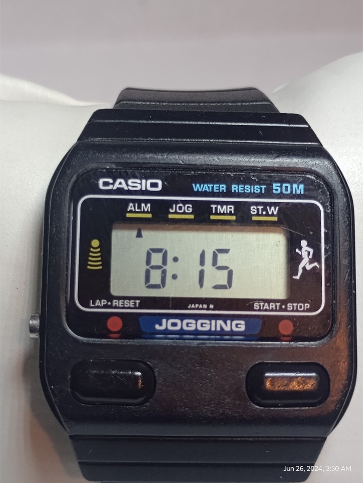 Vintage 1980s Japan CASIO Jogging Digital Watch 179 J-31W Original ...