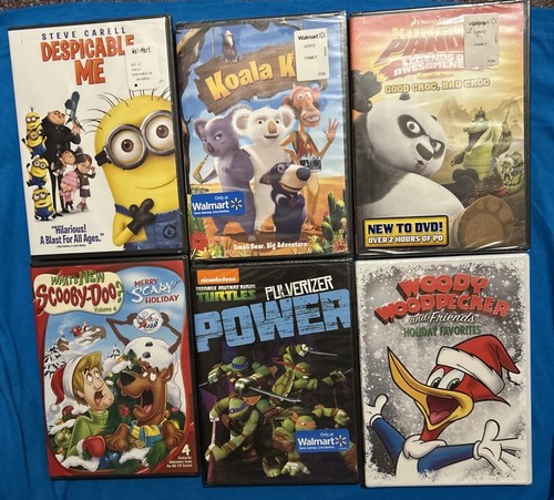 6 Sealed DVDs - Despicable Me/Koala Kid/Kung Fu Panda/Scooby Doo/TMNT ...
