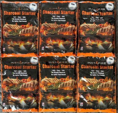 6 Packets Insta-Fire Charcoal Briquette Fire Starter - Fast & Easy | eBay