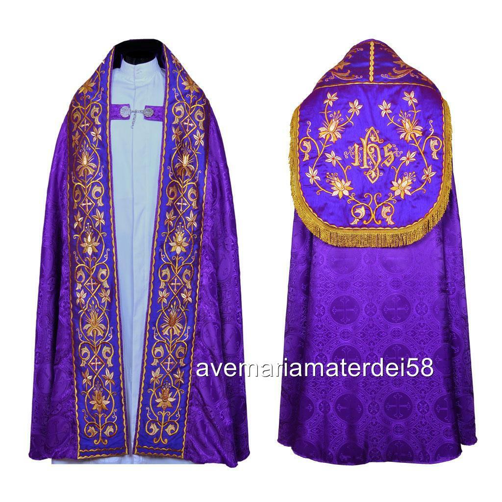 Violet Purple Solemn High Mass Vestment Set Fiddleback,Dalmatic,Tunicle ...