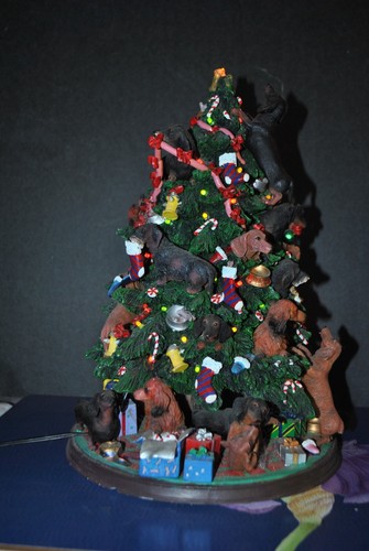 DANBURY MINT DACHSHUND Xmas Tree Wiener Dog Figurine Light Up Sausage ...