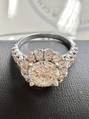 CERT. 14K White Gold Natural Solitaire 2.53CT Round Diamond Engagement Ring 6.5 | eBay