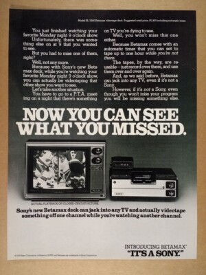 1976 Sony Beta Betamax SL-7200 VCR vintage print Ad | eBay