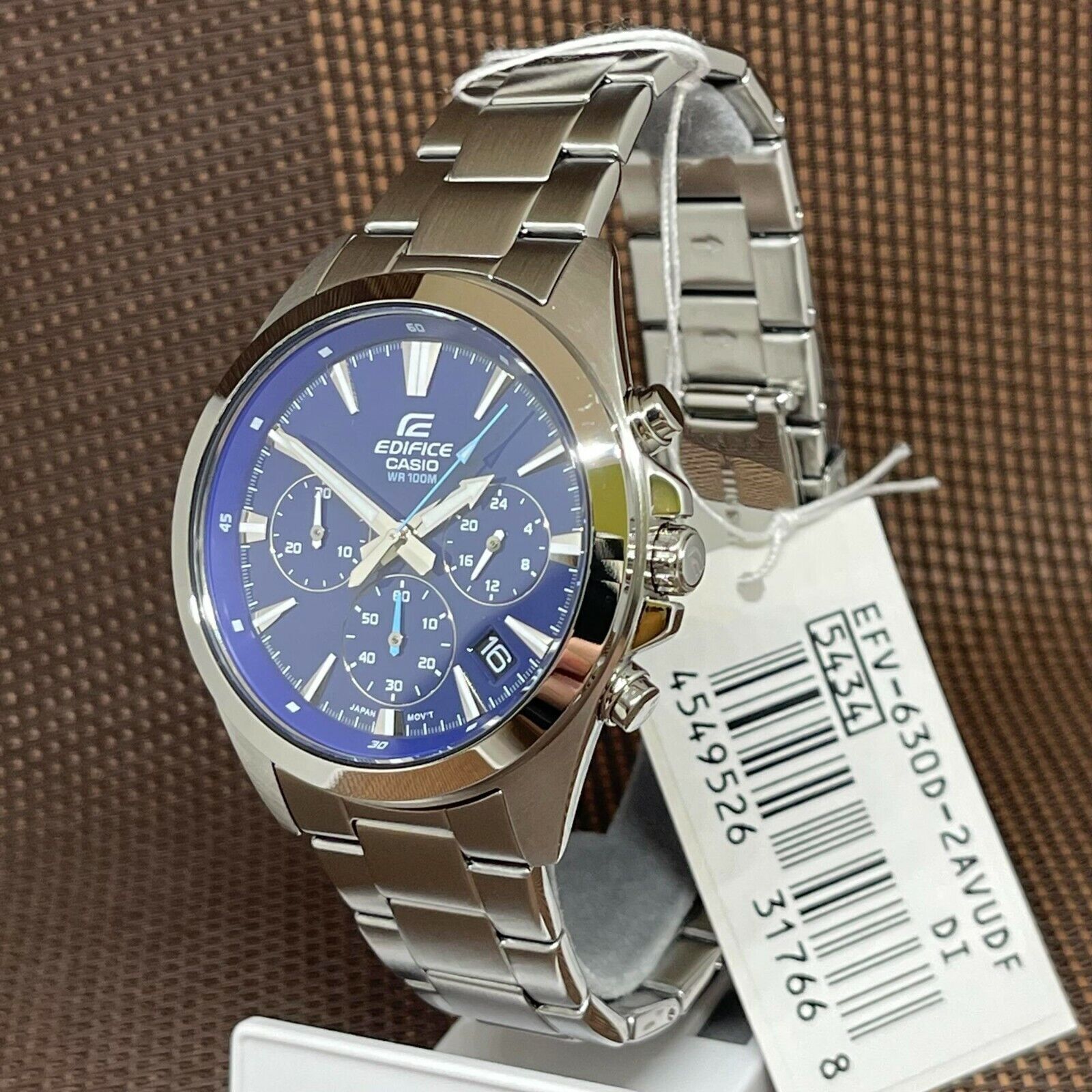 Casio Edifice EFV-630D-2A Simple Blue Analog Chronograph Men's Sporty ...