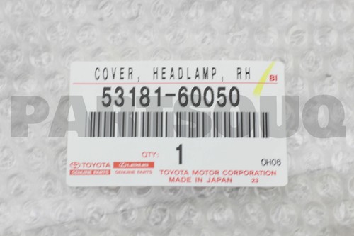 5318160050 Genuine Toyota COVER HEADLAMP RH 53181-60050 | eBay