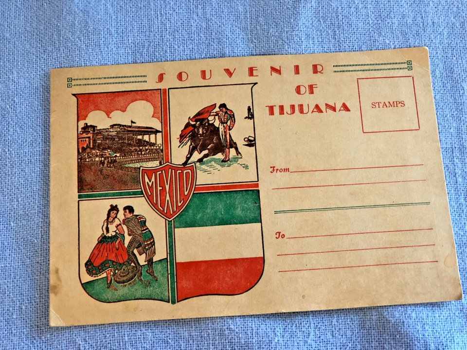 Vintage Souvenir of Tijuana Mexico B&W Photo Postcard Folio 1948 ...