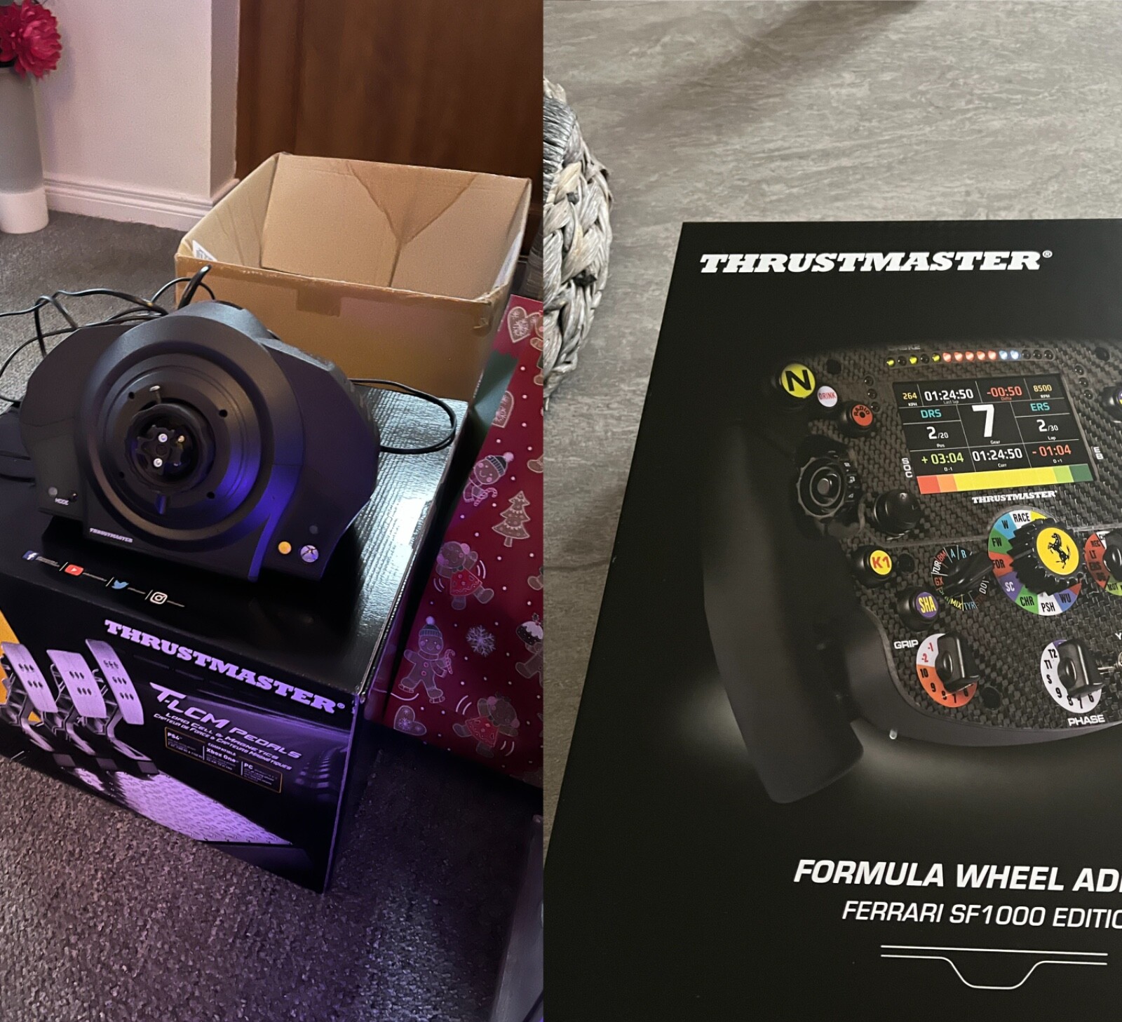 Full Sim Sim setup, SF1000 Ferrari F1 Wheel, TX TM base and TLCM Pedals ...