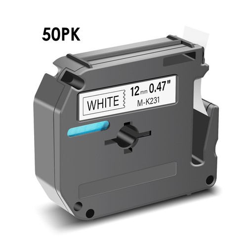 50PK M-K231 MK-231 Label Tape Compatible with Brother P-touch Label ...