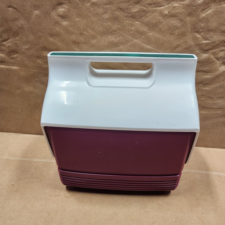 Vintage Mini Mate Cooler by Igloo Made in USA Maroon/Green/White Lunch ...