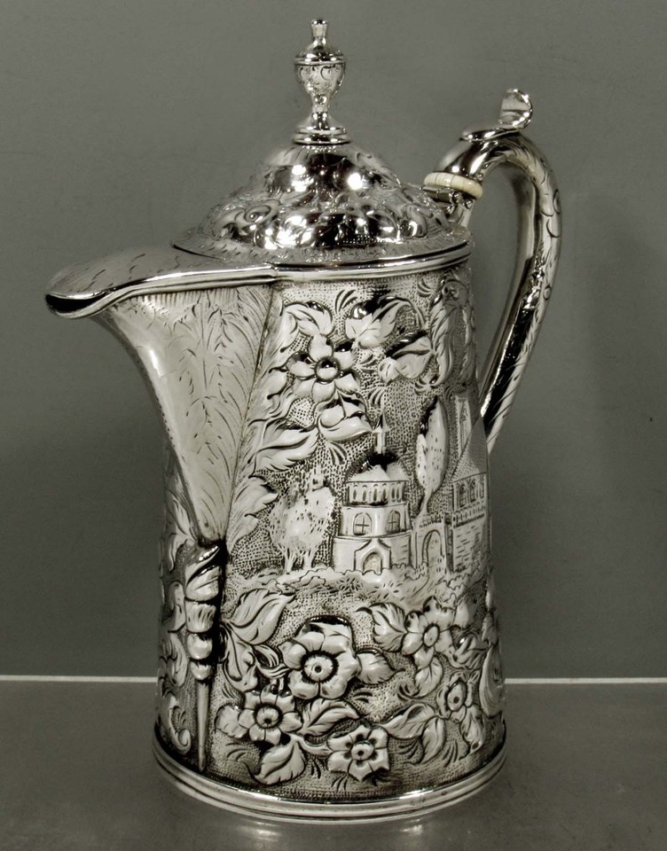 Kirk Silver Pitcher c1850 CASTLE PATTERN | eBay
