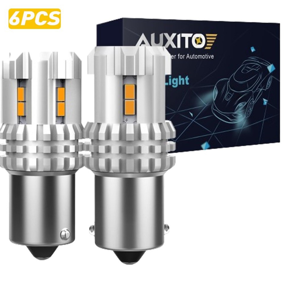 2-10x 1156 LED Amber Bulb Turn Signal Lamps Brake Side Marker Light ...