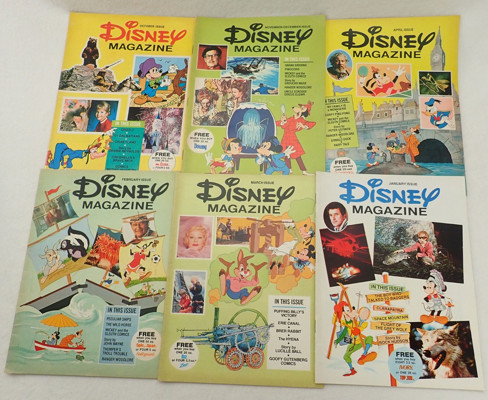 6 Vintage Disney Magazine 1970's ~ Jan Feb March April Oct Nov-Dec | eBay