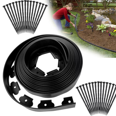 L-shaped Landscape Edging Border Kit 40 FT No-Dig Garden Edge Lawn ...