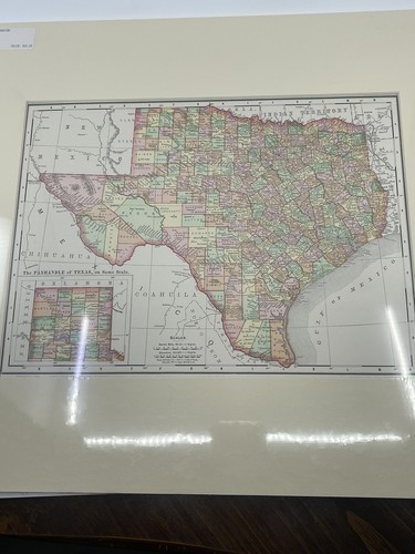 Rand McNally Texas State 1895 Machine Metal Colored Print Map Art | eBay