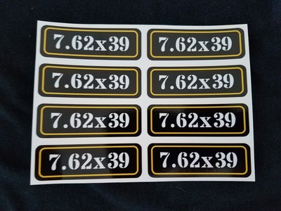 (8) Adhesive Vinyl Sticker Decal Labels For Ammo Ammunition Cans. 7 ...