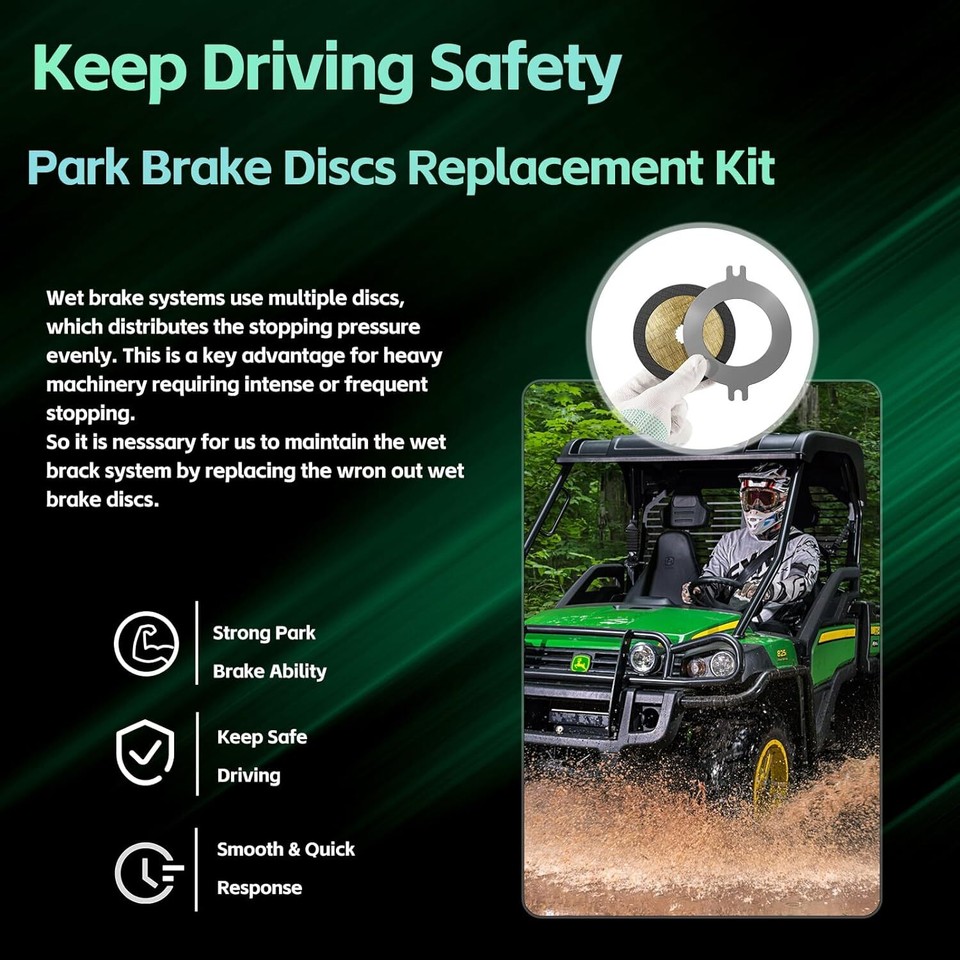 AM148465 Wet Brake Disk Kit for John Deere Gator XUV 625 825 835 855 ...