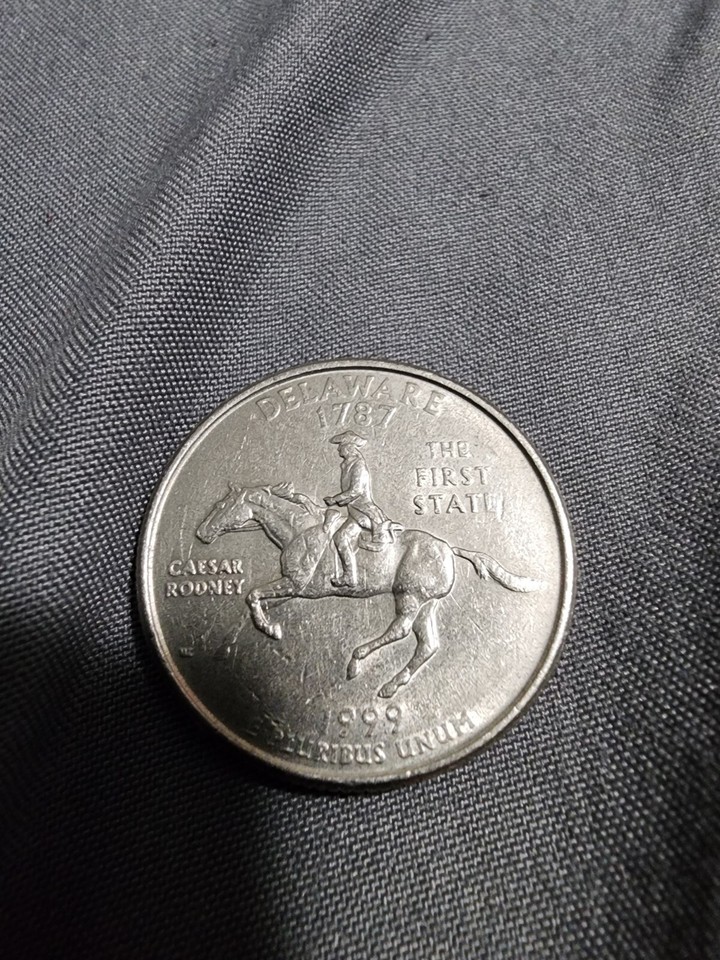 RARE 1787 1999 D Delaware *FIRST STATE QUARTER DOLLAR* Coin W/ Caesar ...