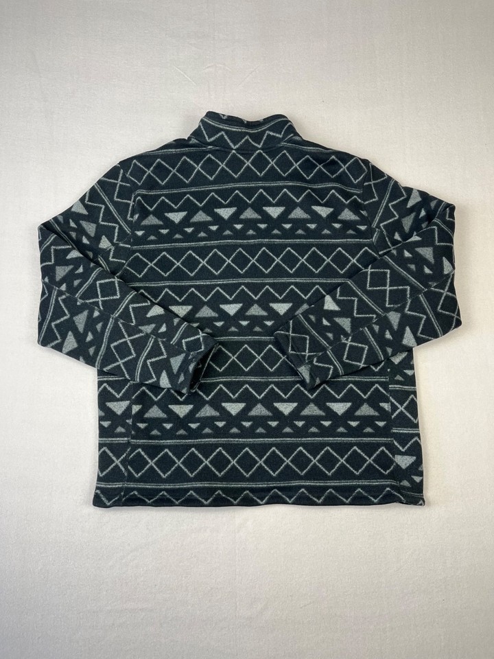 The North Face Gordon Lyons Pullover Mens 2XL Black 1/4 Zip Aztec ...