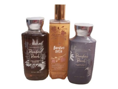 Bath & Body Works Bonfire Bash Fragrance Mist, Shower Gel & Lotion 3 ...