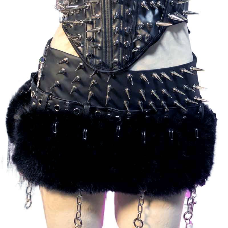 Eco Emo Gothic Skirts E-Girls Harajuku Punk Rock Y2K Vegan Leather ...