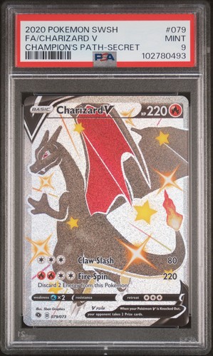 2020 Pokemon Sword & Shield Champion'S Path #079 Fa/Charizard V PSA 9 ...