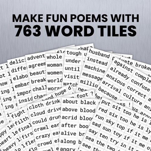 Poetry Tiles Essential Kit – 797 Word Magnets for Fridge Poems and ...