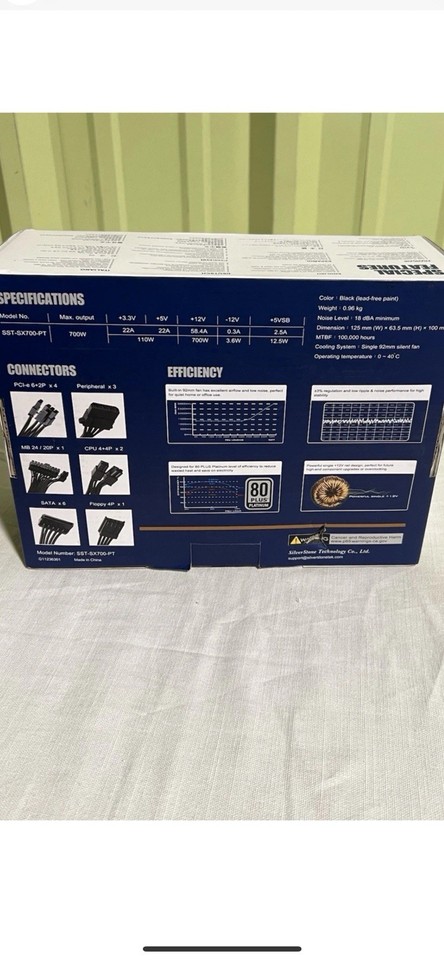 SilverStone SX700-PT 700 W 90 264 V 47 63 Hz Attivo 110 W SST-SX700-PT ...