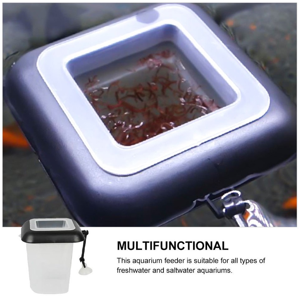 4 pcs Aquarium Blood Worm Feeding Cups Fish Food Dispenser Fish Tank ...